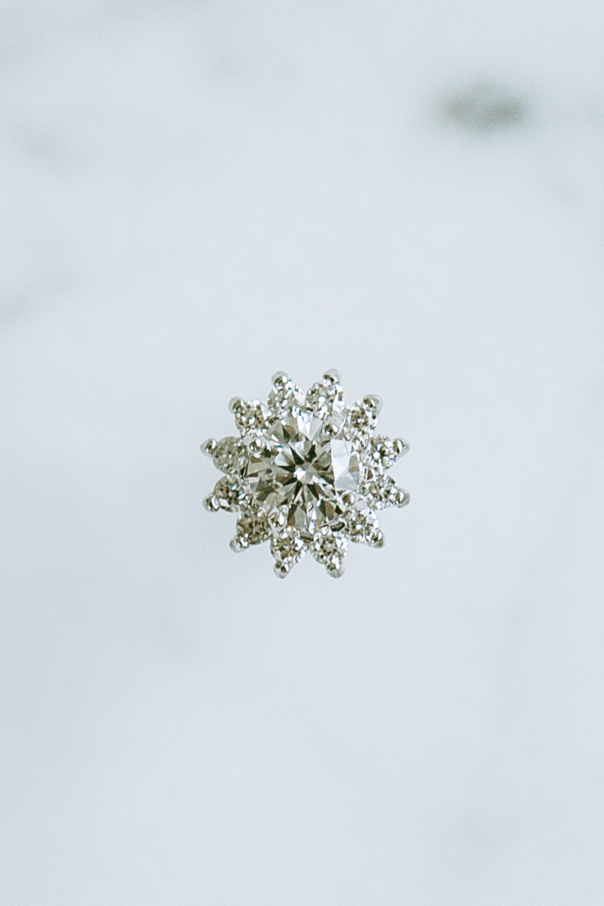 14K Real Gold CZ, Moissanite, Lab or Genuine Diamond Sunflower Helix C ...