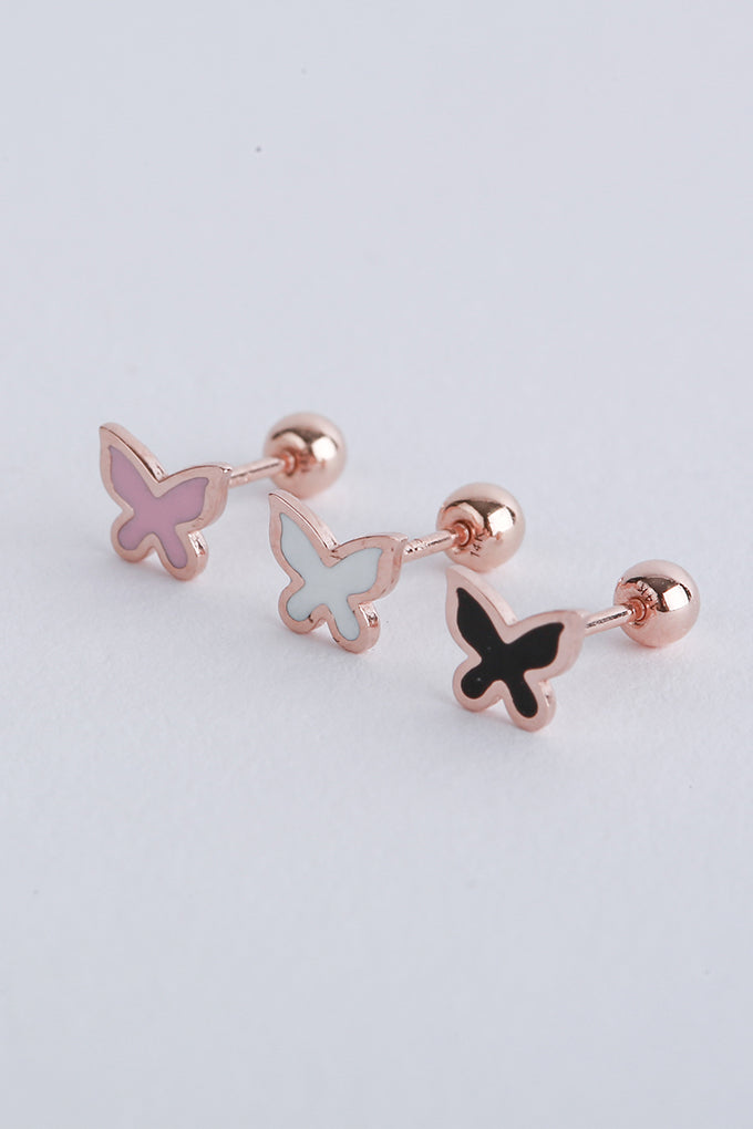 14k Gold Cute Butterfly Tragus Cartilage Helix Lobe Barbell Ear Stud P ...