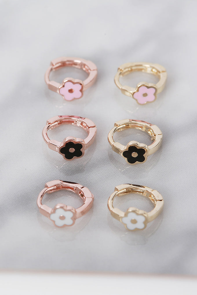 14K Solid Gold Daisy Cartilage Helix Lobe Ear Piercing Earring Huggie ...