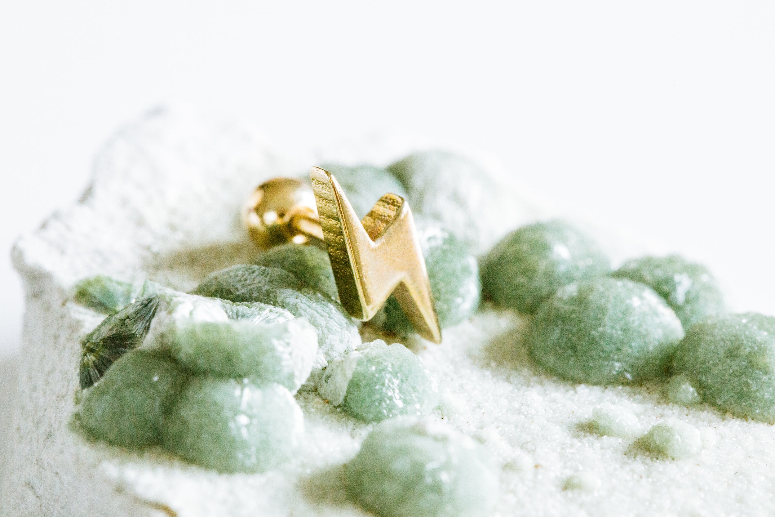 14k Gold Plated Flash Thunder Lightning bolt Ear Barbell Ball Stud Ear ...