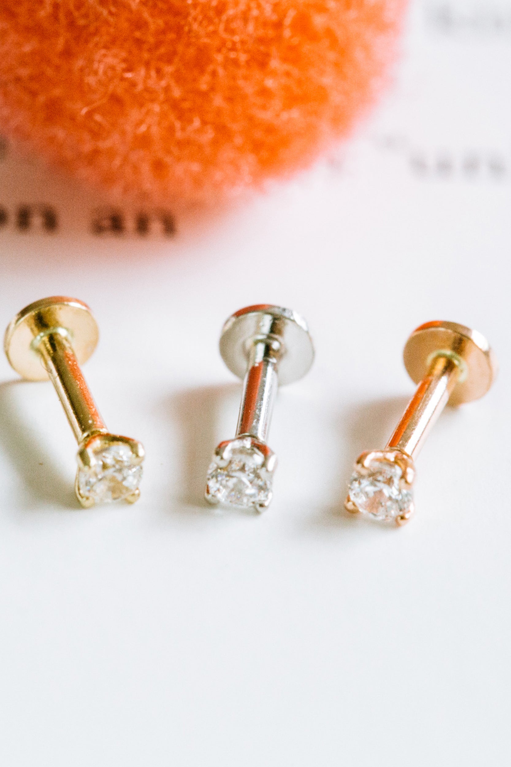 14k Gold Cartilage Cubic Internally Internal Threaded Labret – ONDAISY