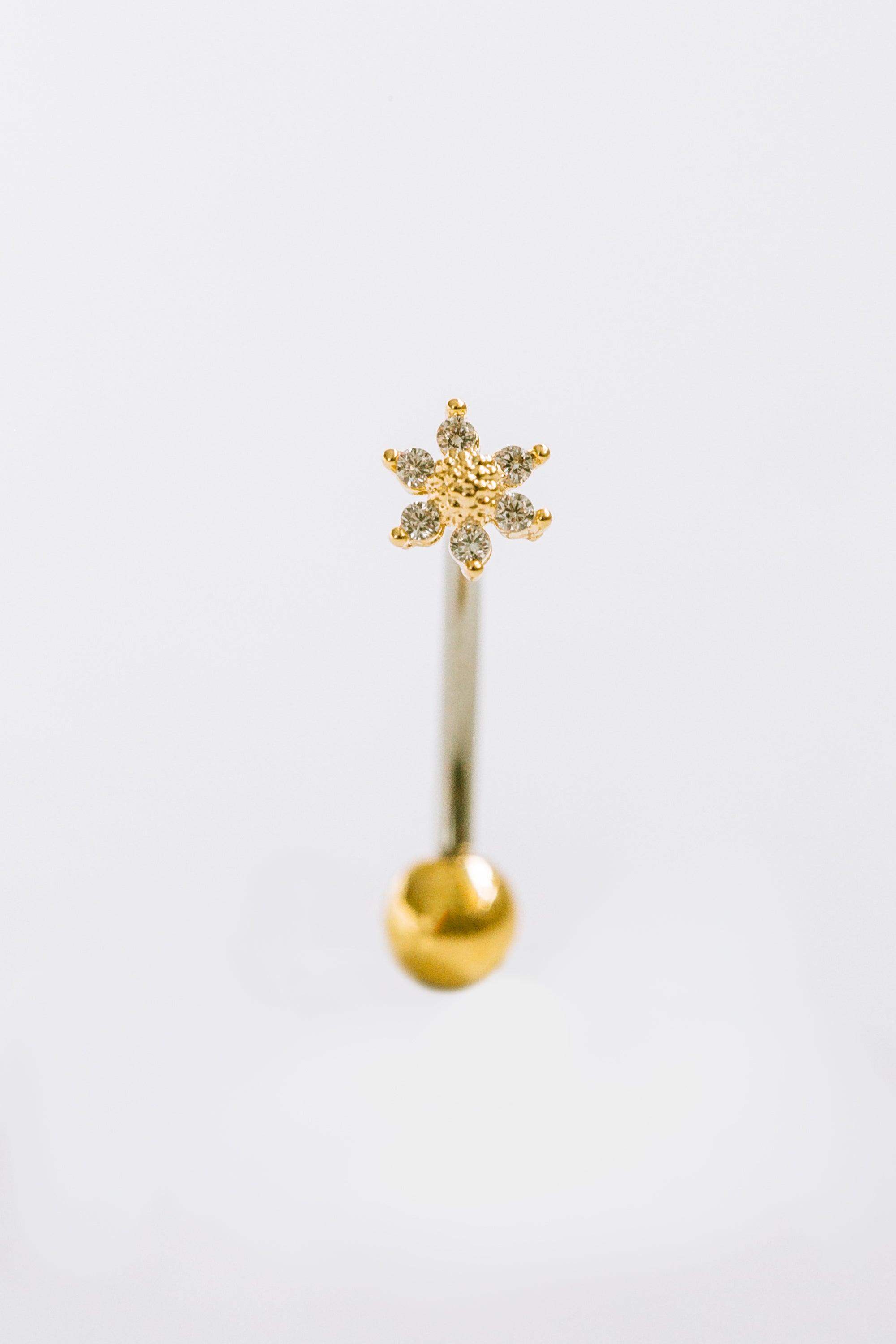 14k Gold Plated SHAPE 6LEAF FLOWER 3TYPE EAR Ear Curved Banana Rook Na ...
